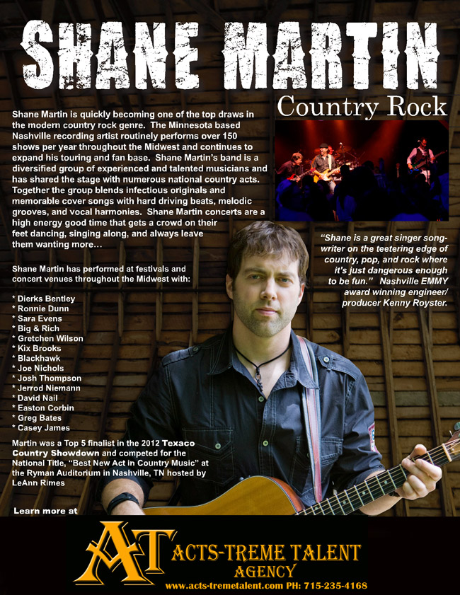 ACTS-TREME TALENT - Your Full Service Agency presents Shane Martin!